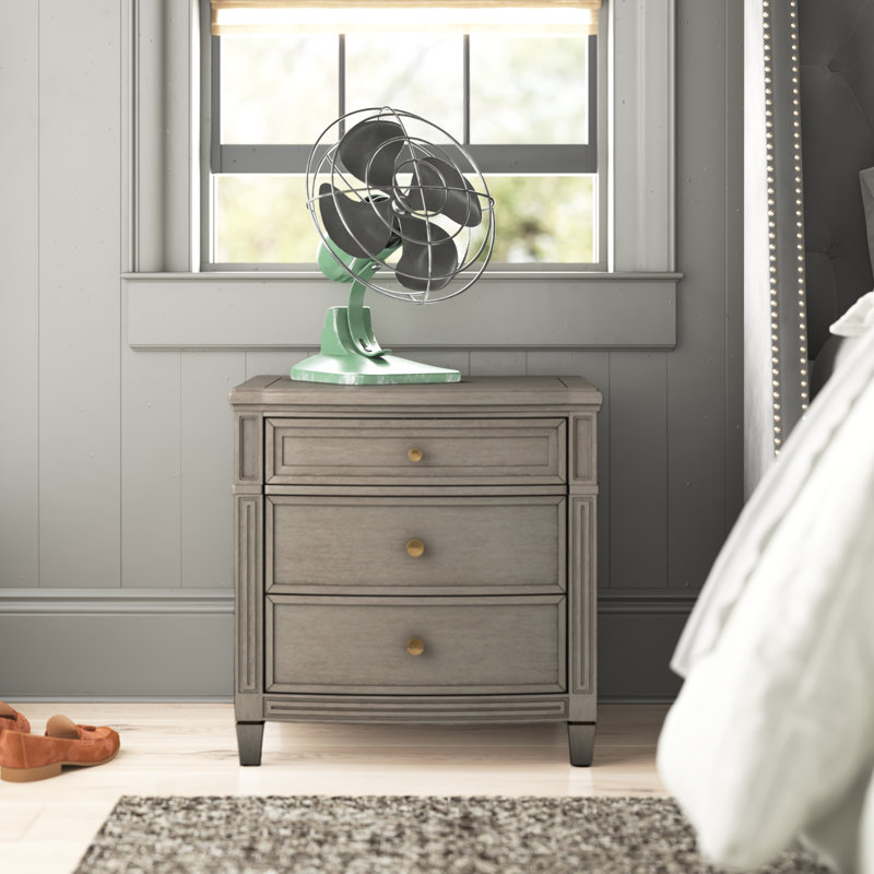 3 drawer nightstand gray store